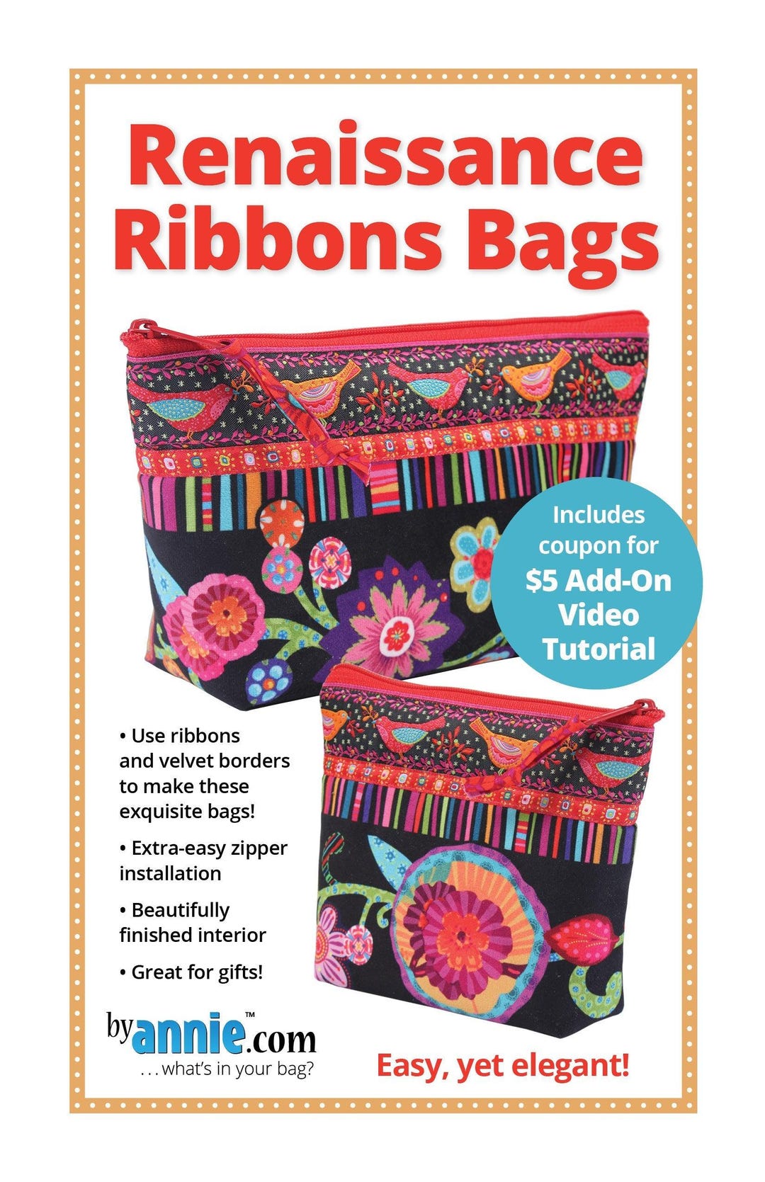 By Annie- Renaissance Ribbons Bag Pattern - Etsy