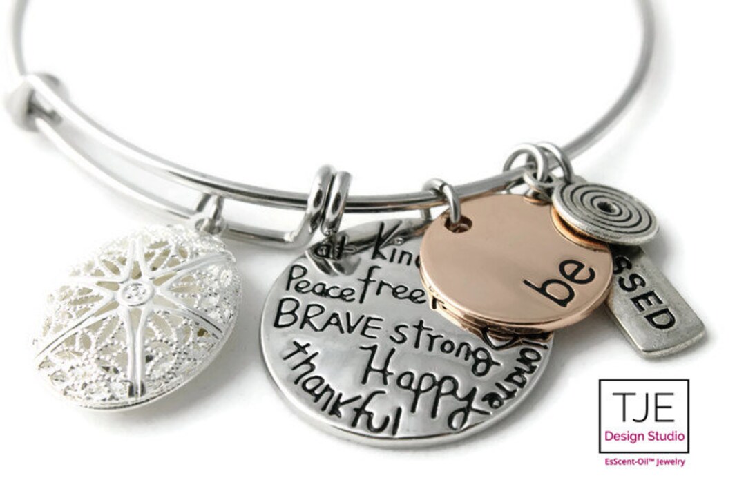 Diffuser Bracelet for Essential Oils- "be Happy"- Diffuser Bracelet ...