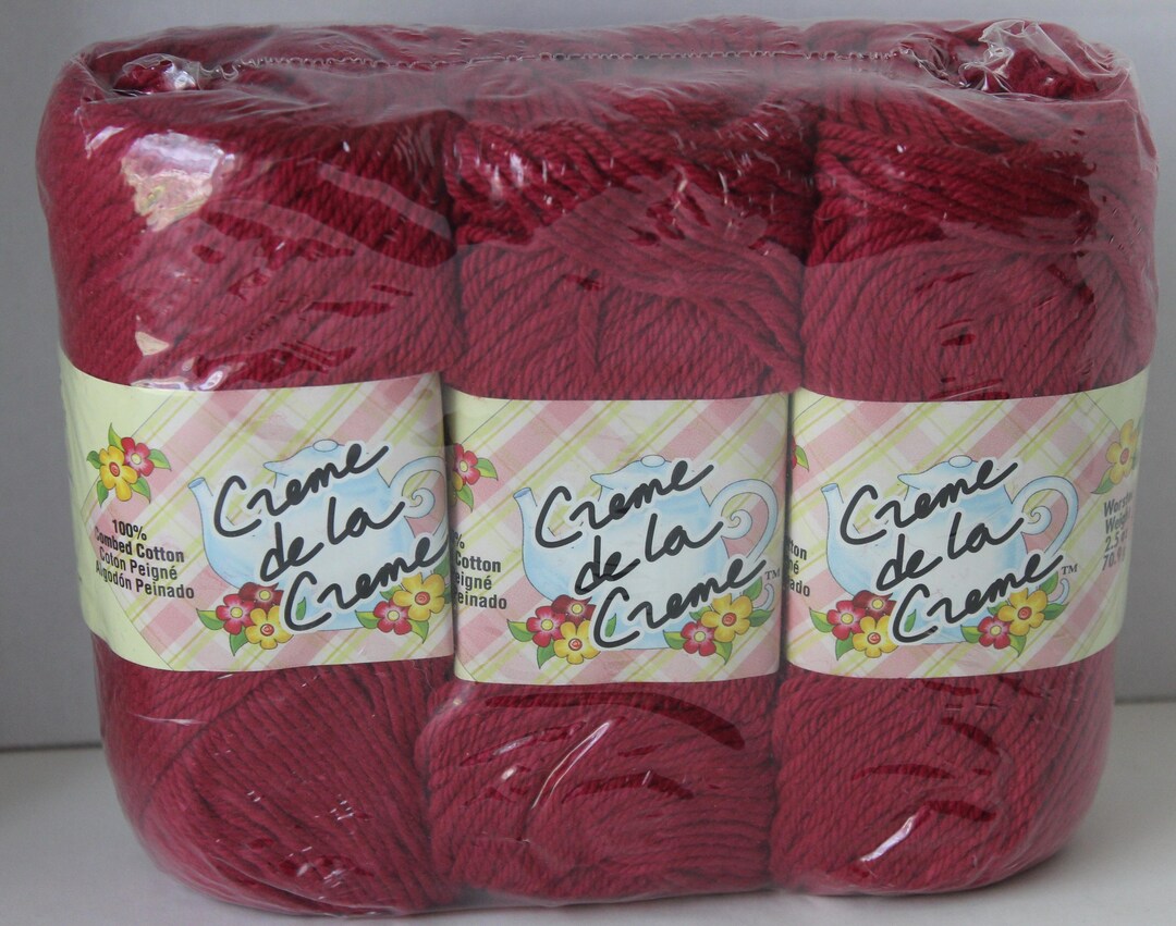 Burgundy - Vintage Creme De La Creme Yarn- Lot of 3 Skeins - Coats and Clark - Etsy