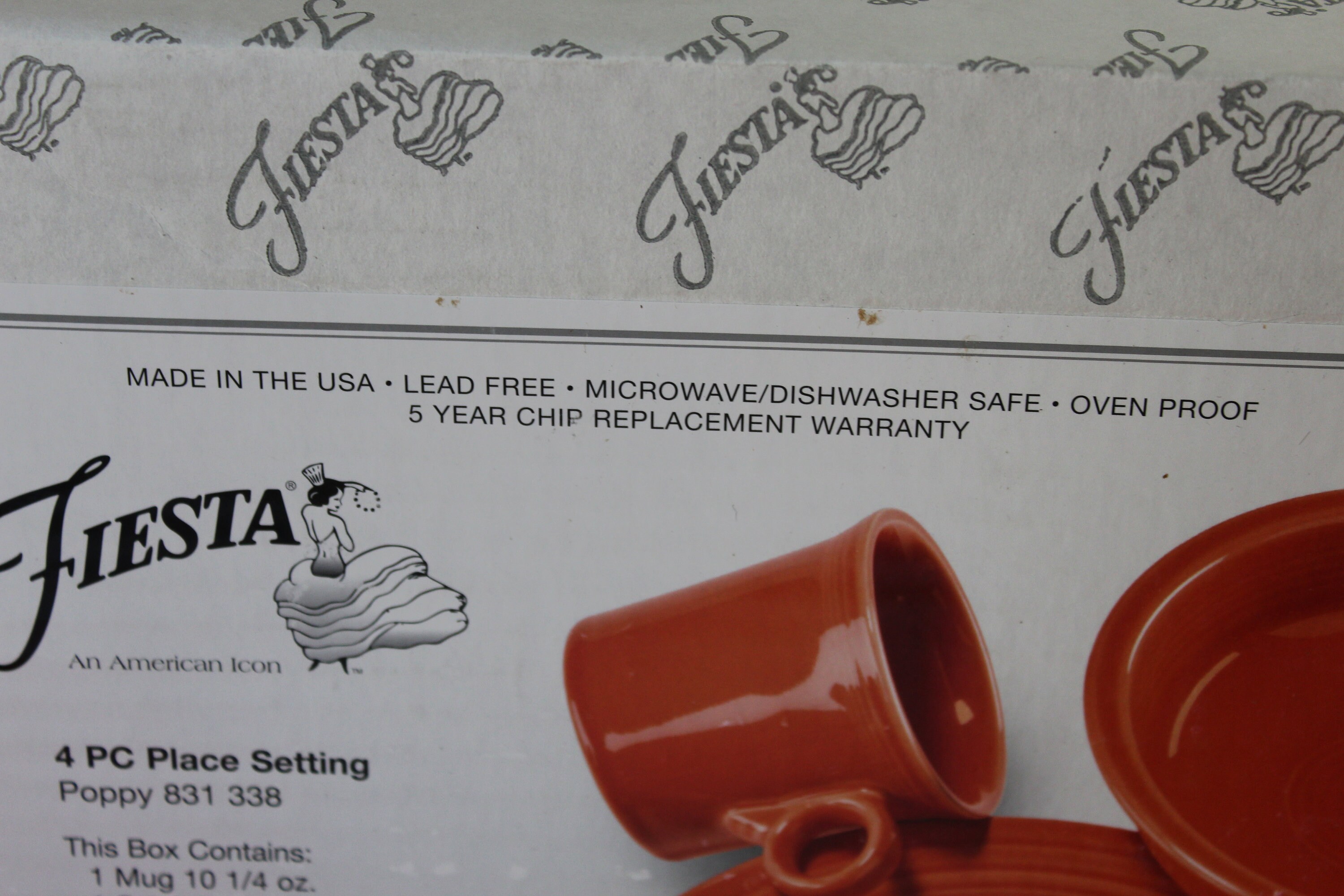 Fiesta Poppy 831 338 4 Piece Dinnerware Set - Lead Free - Etsy