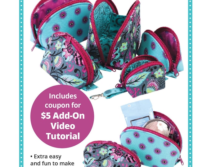 By Annie Clam up Zippered Pouches Pattern - Etsy