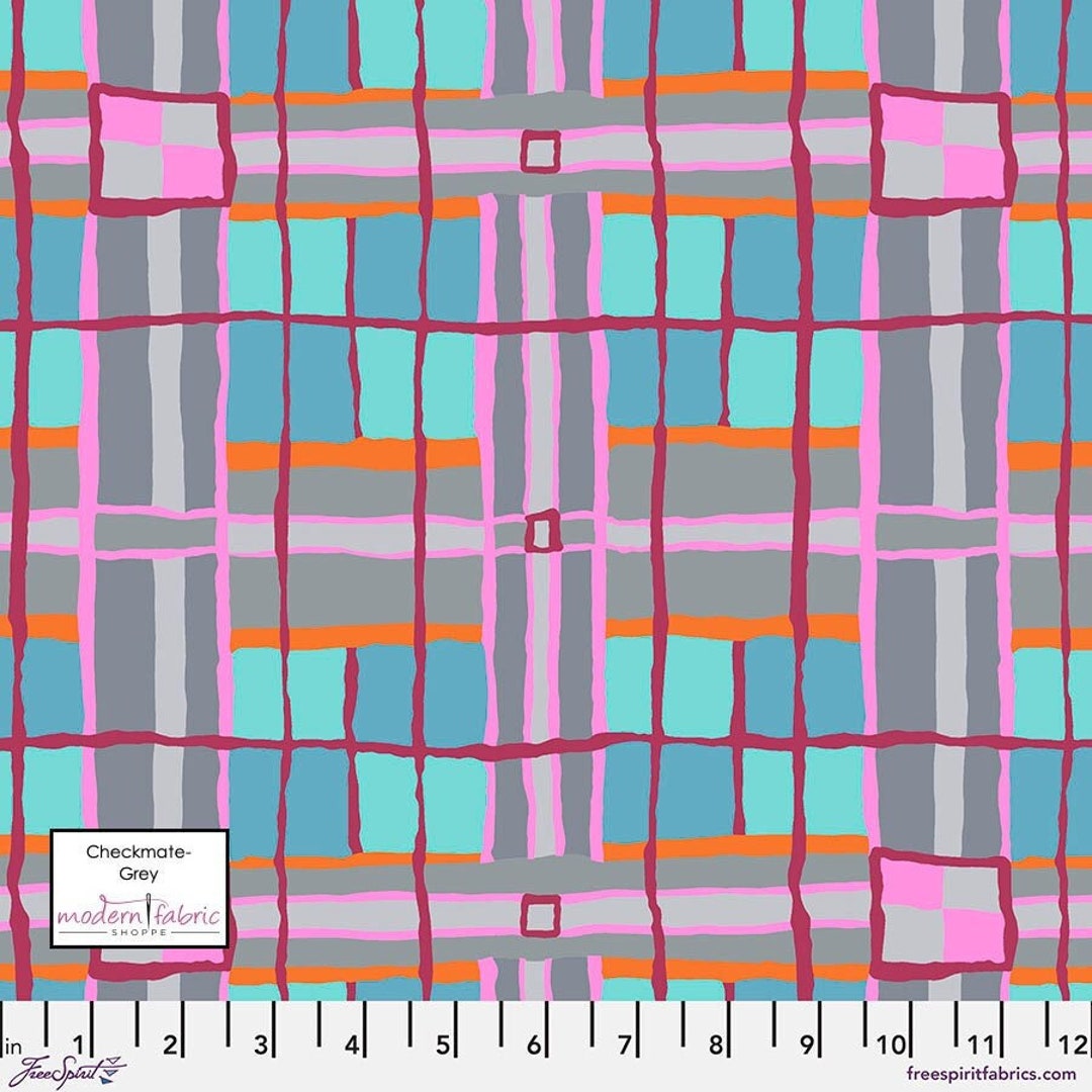 Kaffe Fassett Brandon Mably Checkmate PWBM086.GREY August 2022 Half Yard - Etsy