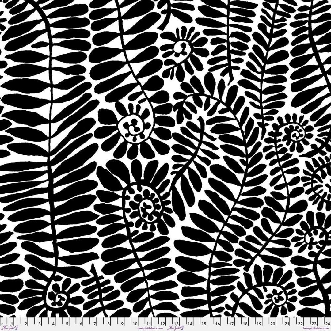 Kaffe Fassett- 108" Wide Back- Fronds QBBM005.BLACK- Half Yard ...