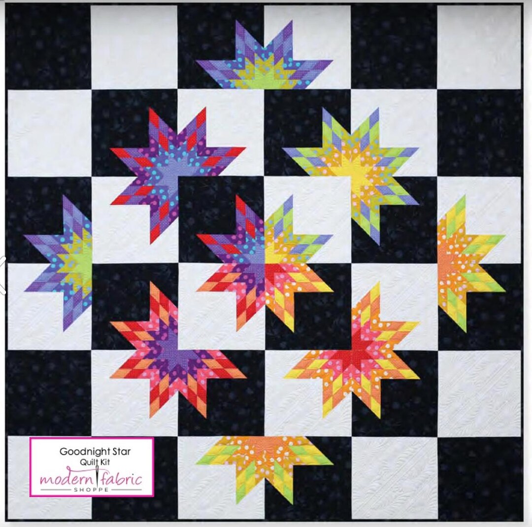 IN STOCK Goodnight Star Quilt Kit Featuring Tula Pink Foundation Paper ...