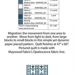 Migration Quilt Pattern From Tamarinis by Tammy Silvers - Etsy