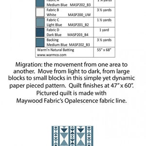 Migration Quilt Pattern From Tamarinis by Tammy Silvers - Etsy