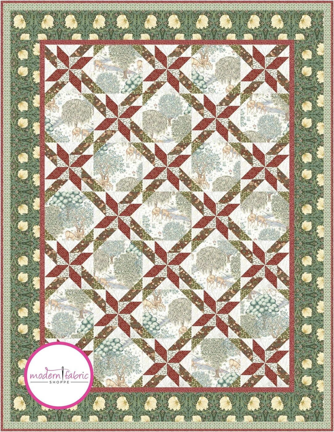 Stars and Stream Quilt Kit Featuring Cotswold by Morris & Company June ...