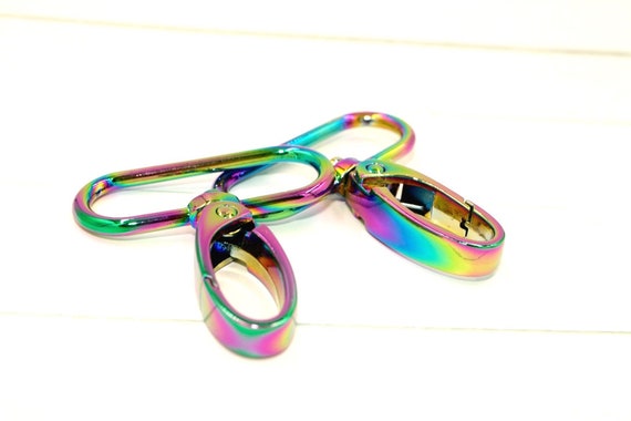 Rainbow Iridescent 1 1/2 38mm Swivel Hooks Hardware for | Etsy