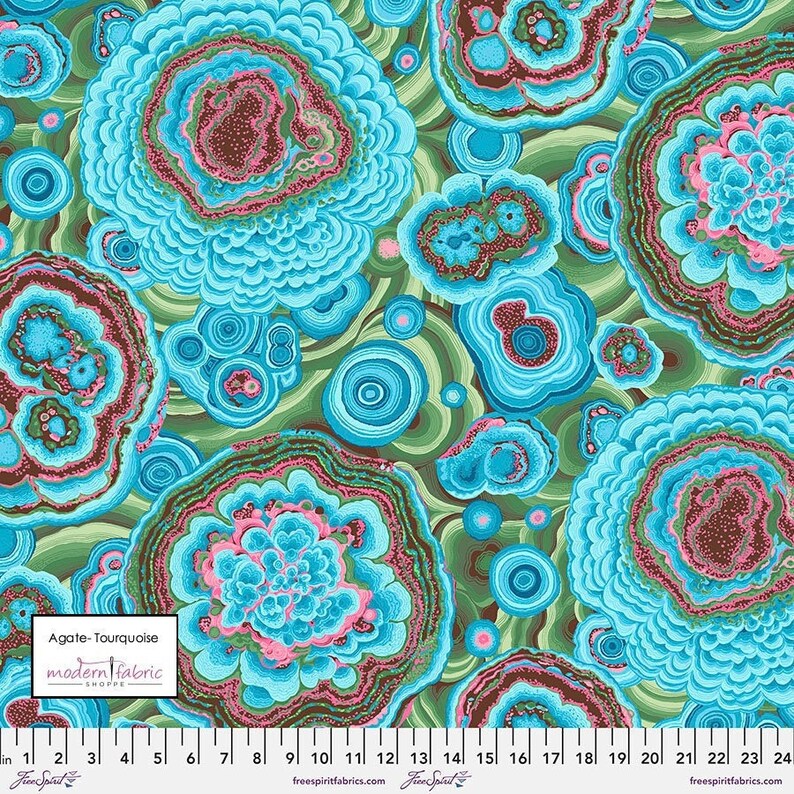 Kaffe Fassett Philip Jacobs Agate PWPJ106 Turquoise Kaffe - Etsy