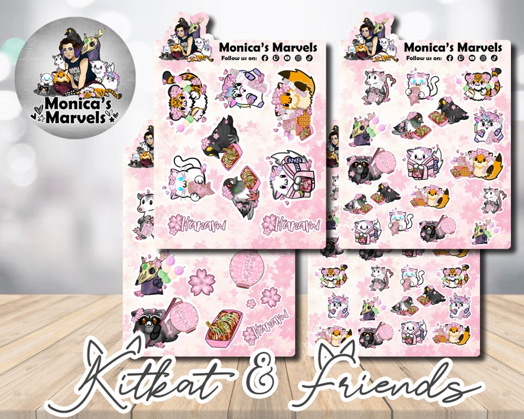 Chibi Kitkat and Friends Hanami Sticker Sheet Printable Planner ...