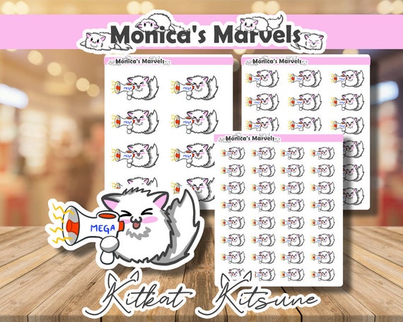 No Yeah Printable Planner Stickers Chibi KitKat Kitsune Paper, Party ...