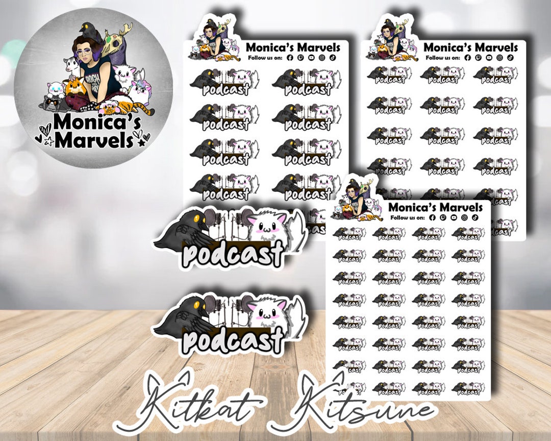 Chibi Kitkat Kitsune Podcast Printable Planner Stickers - Etsy