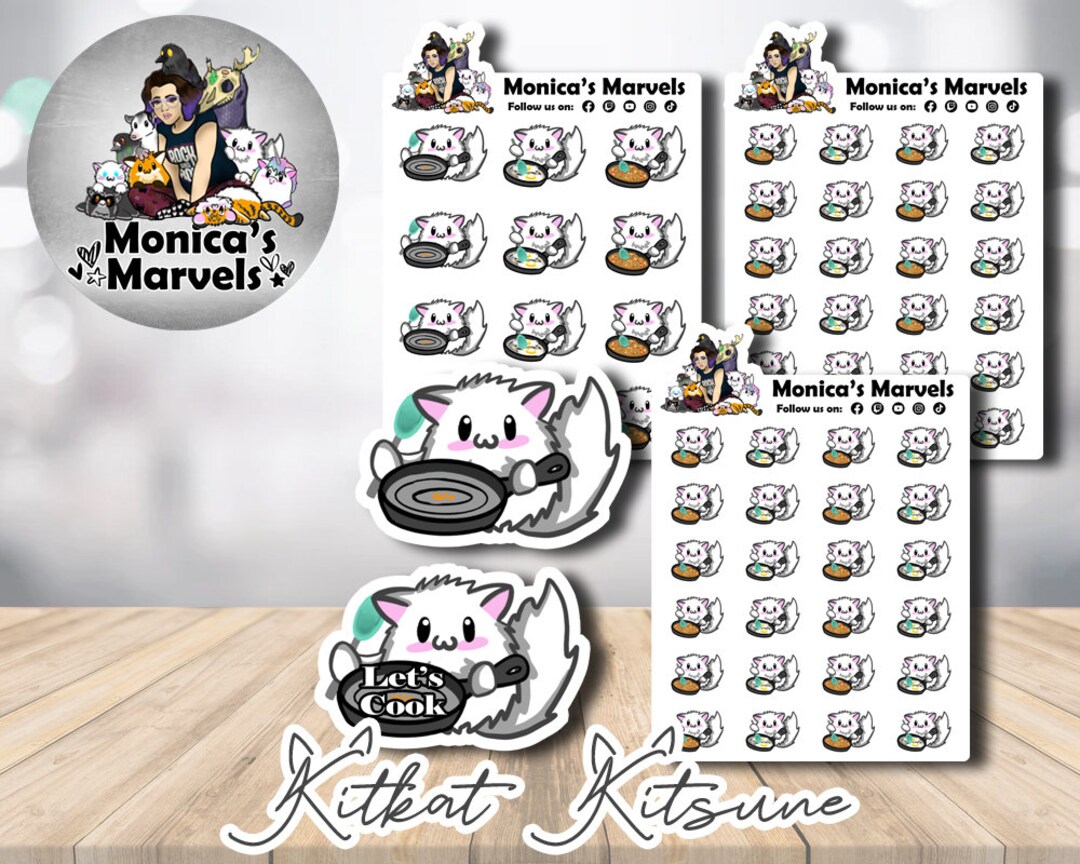 Chibi Kitkat Kitsune Cooking Printable Planner Stickers - Etsy