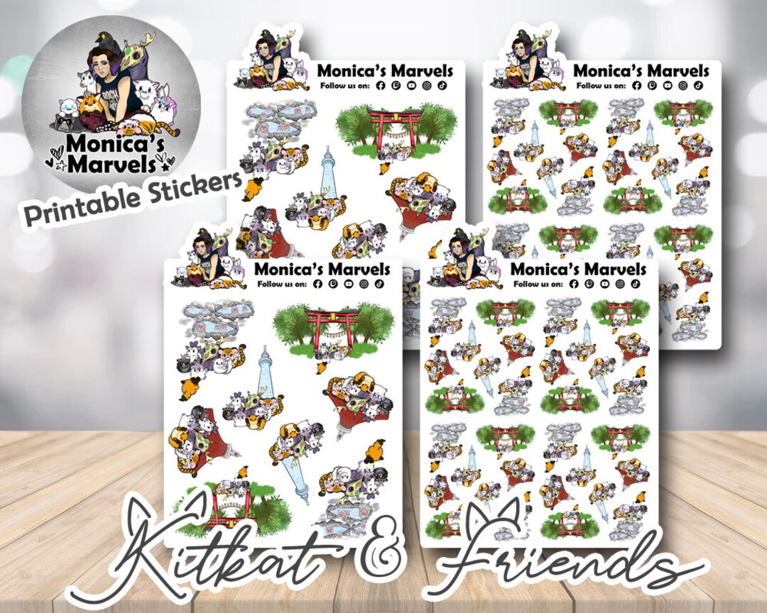 Chibi Kitkat and Friends Tokyo Sight Seeing Printable Planner Stickers ...