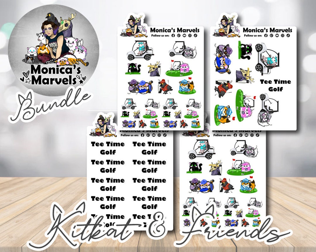 Chibi Kitkat and Friends Golf Tee Time Printable Planner Stickers - Etsy