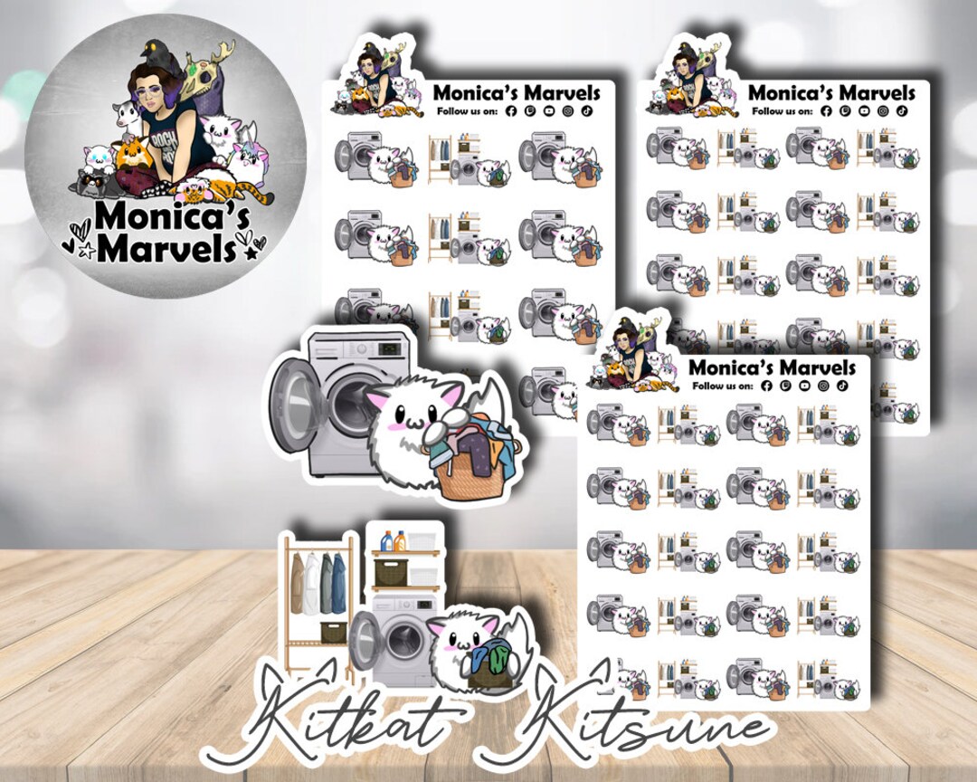 Chibi Kitkat Kitsune Laundry Printable Planner Stickers - Etsy Chibi Kitkat Kitsune Laundry Printable Planner Stickers - Etsy