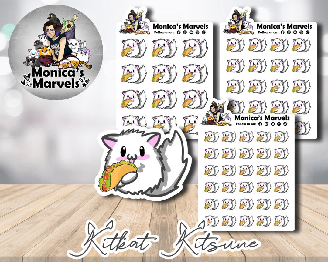 Chibi Kitkat Kitsune Tacos Taco Tuesday Printable Planner Stickers - Etsy