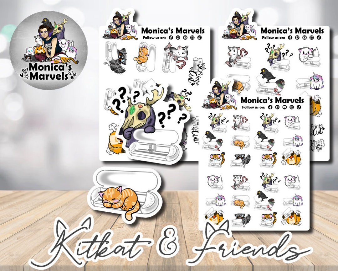 Chibi Kitkat and Friends Silhouette Printable Planner Stickers - Etsy