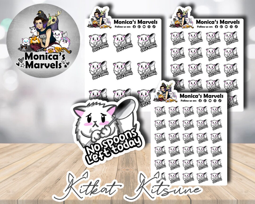 Chibi Kitkat Kitsune No Spoons Printable Planner Stickers - Etsy