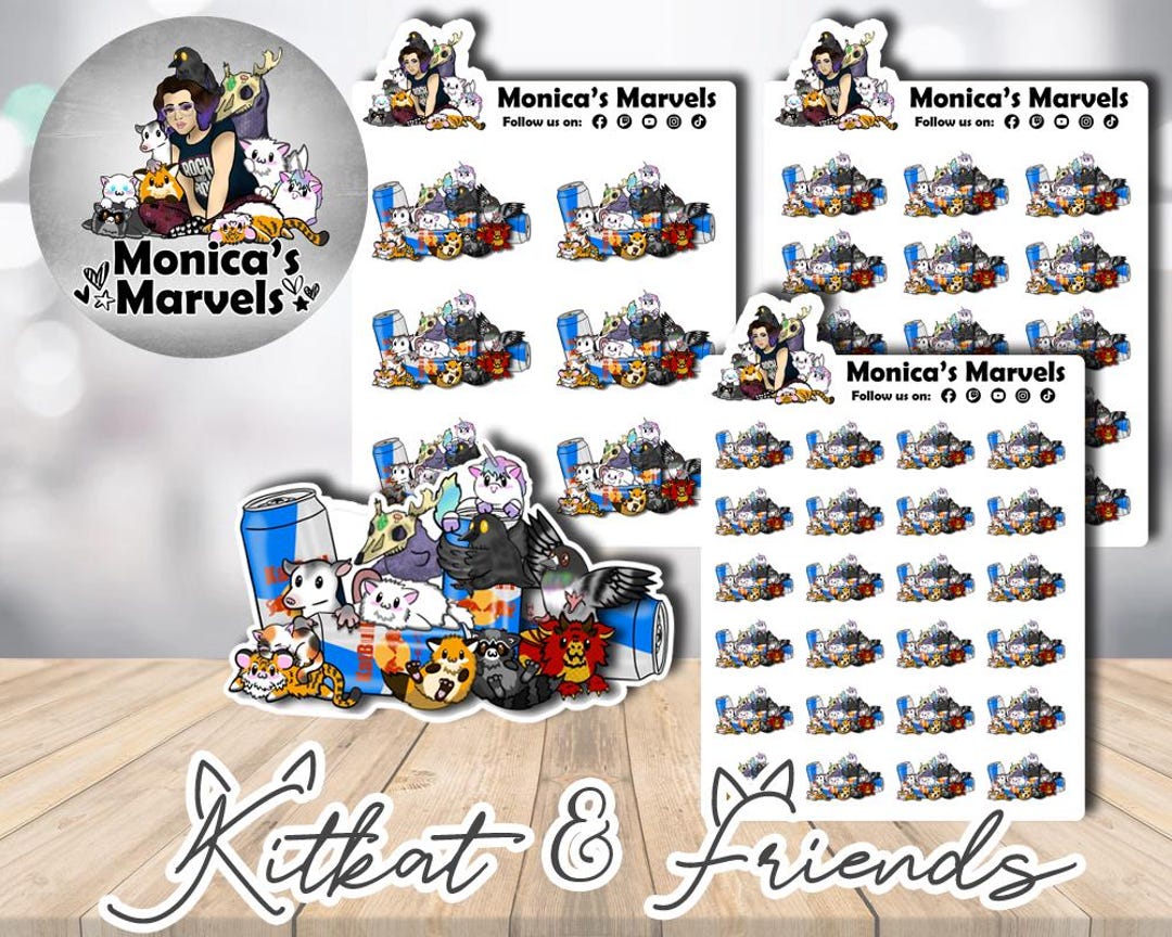 Chibi Kitkat Kitsune Energy Drink Printable Planner Stickers - Etsy