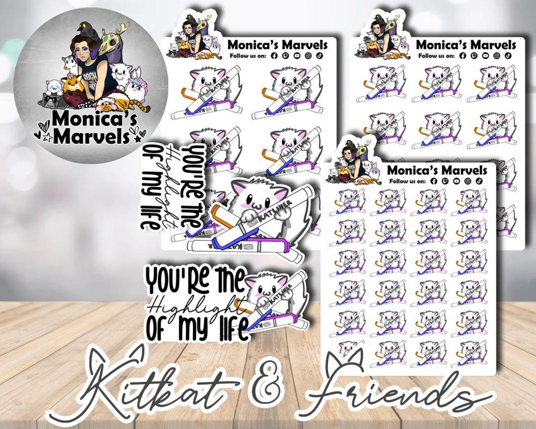 Chibi Kitkat Kitsune Highlighters Printable Planner Stickers - Etsy