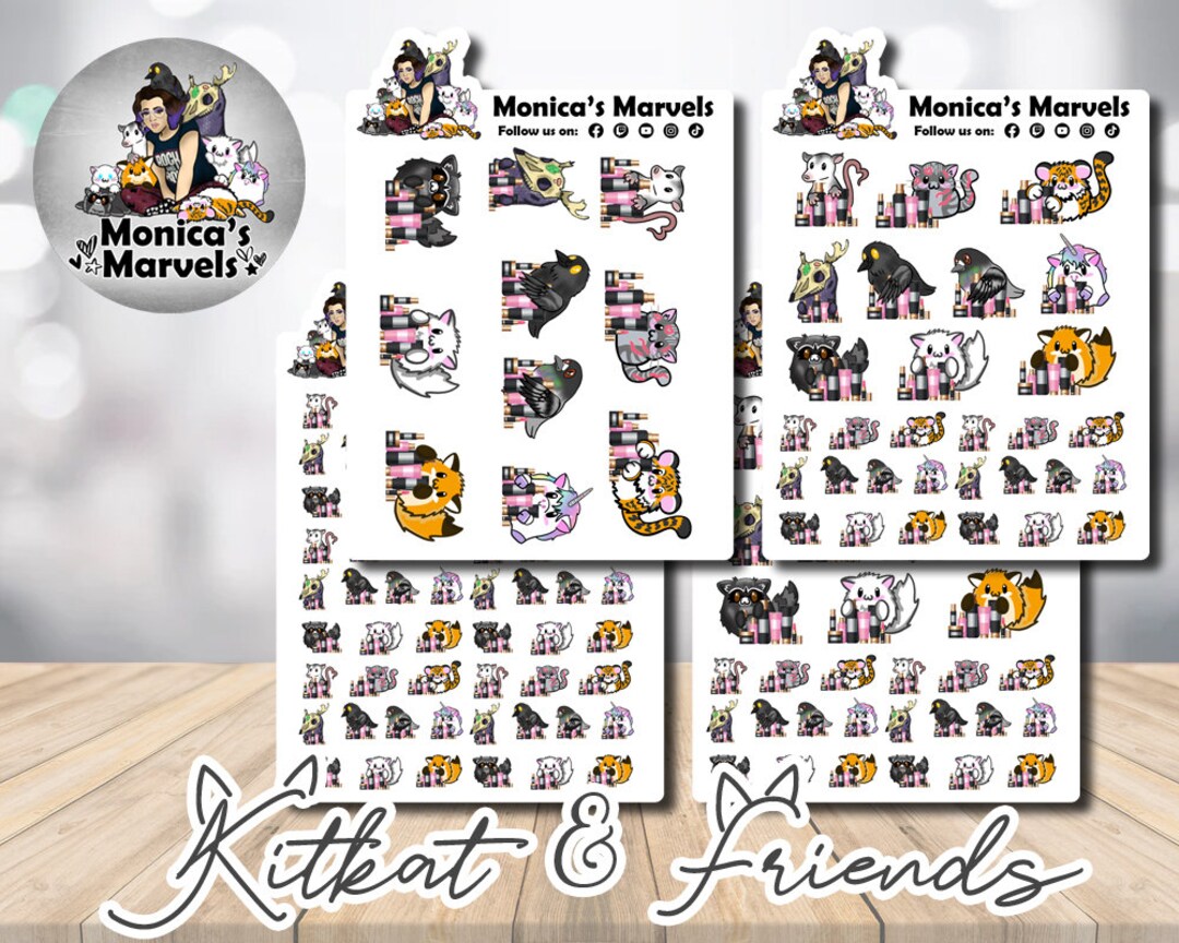 Chibi Kitkat and Friends Skin Care Printable Planner Stickers - Etsy