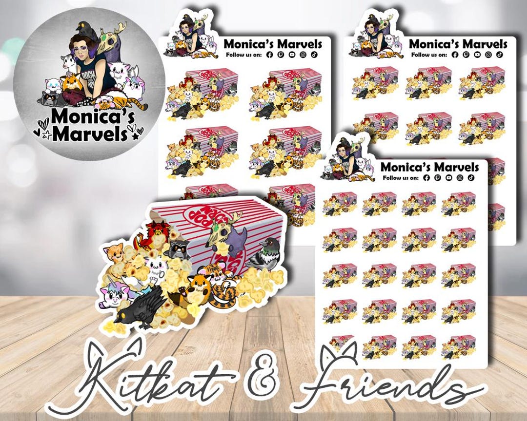 Chibi Kitkat Kitsune Oops Popcorn Printable Planner Stickers - Etsy