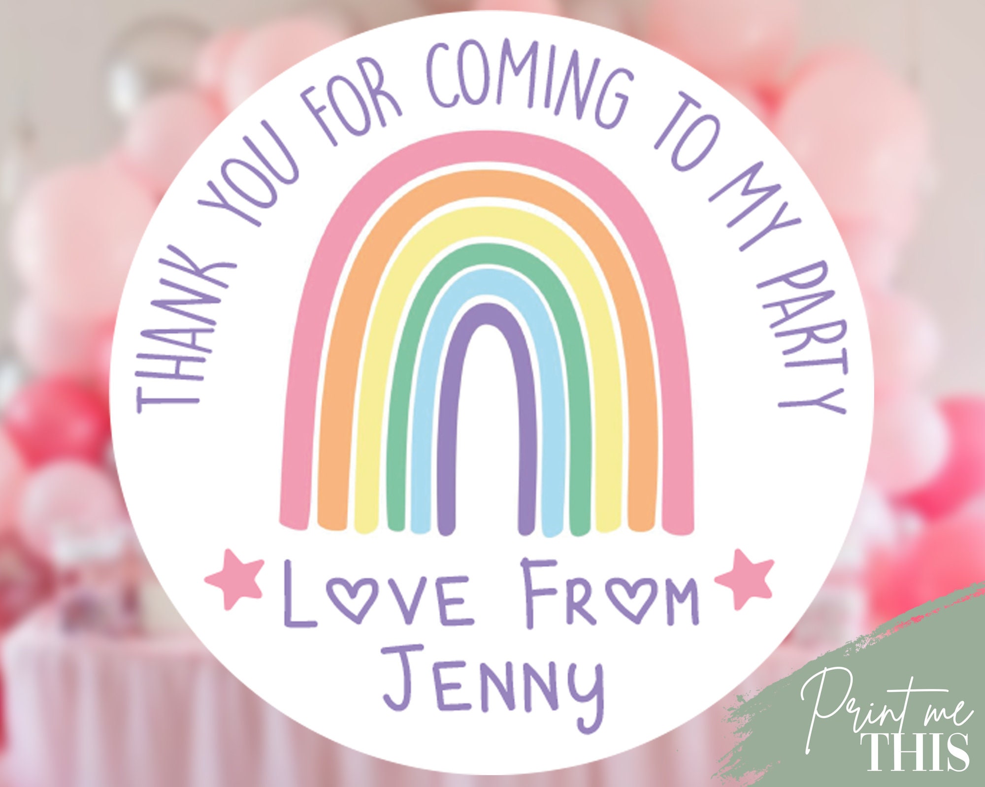 Personalised Rainbow Stickers Thank You Rainbow Stickers - Etsy UK