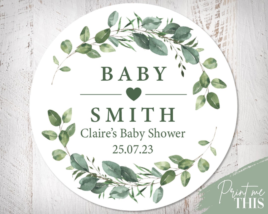 Personalised Baby Shower Stickers | Baby Favour Stickers | Baby Name ...