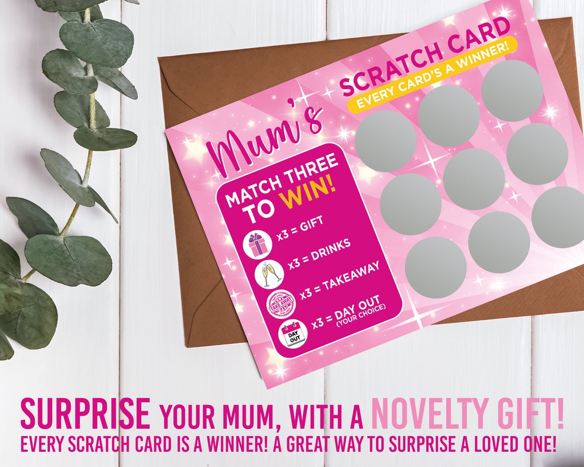 Gifts for Mum, Mums Scratch Card, Mothers Day, Novelty Scratch Card ...