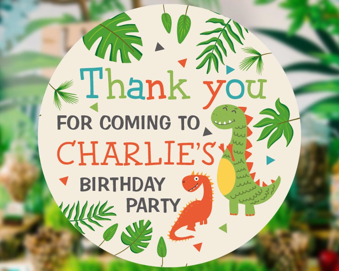 Personalised Dinosaur Stickers Thank You Dinosaur Stickers Thank You ...