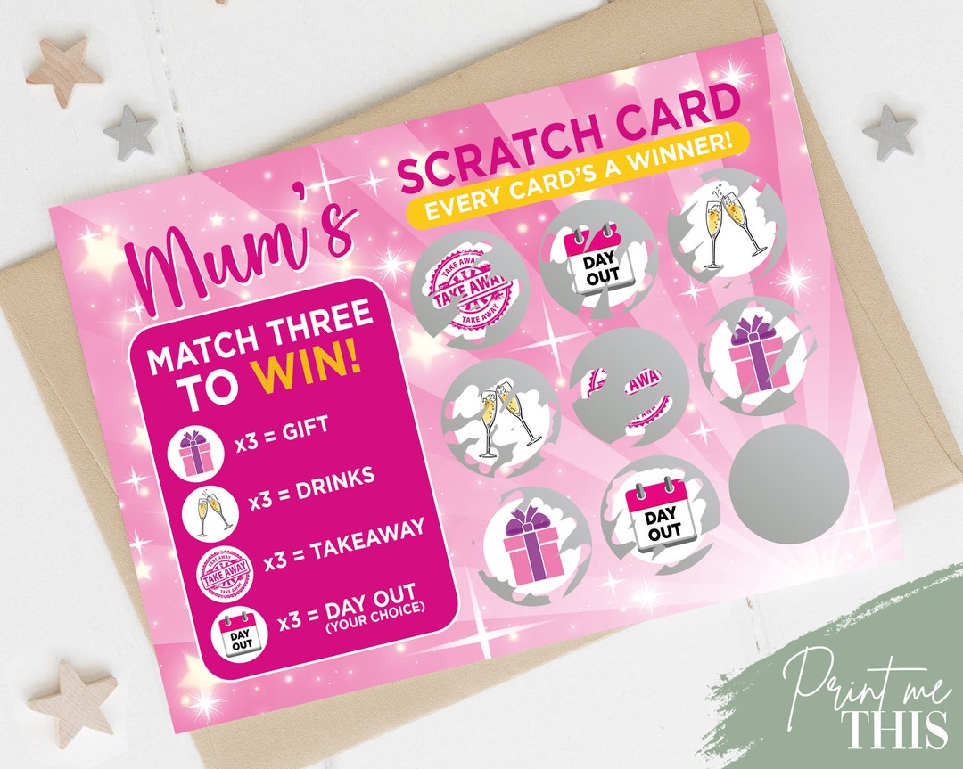 Gifts for Mum, Mums Scratch Card, Mothers Day, Novelty Scratch Card ...