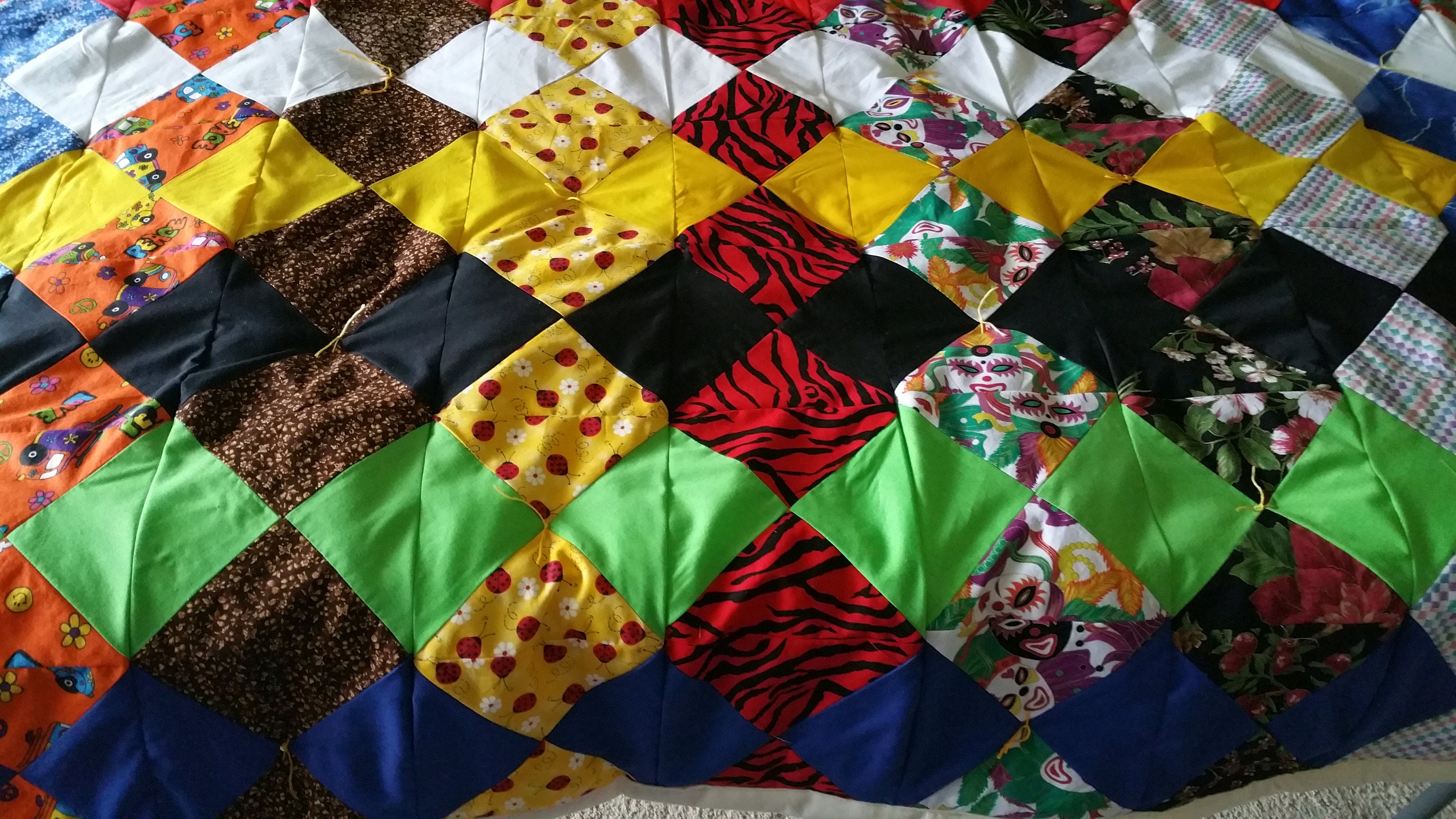 Triangle Patchwork Quilt - Etsy