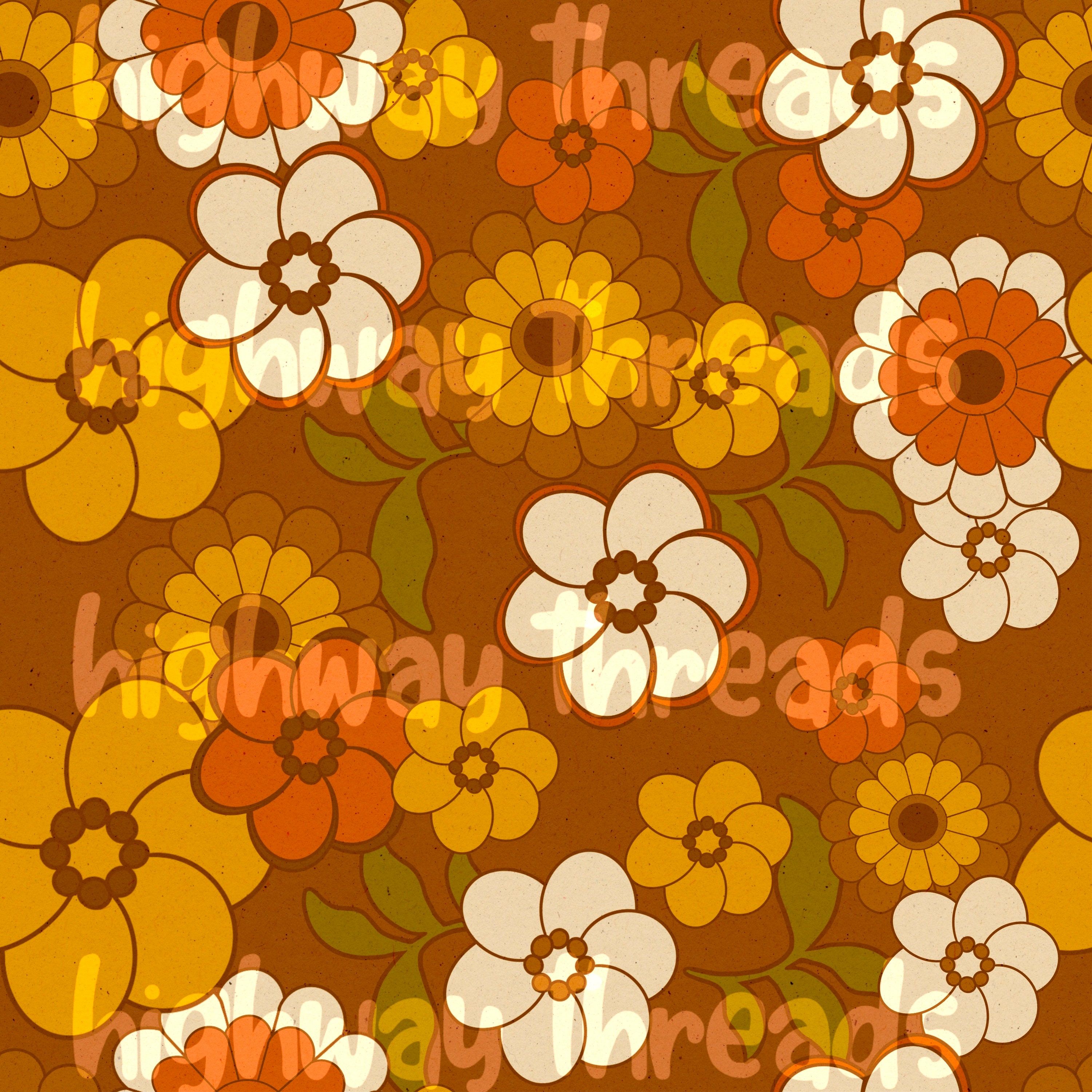 Retro Floral Seamless Pattern - Etsy