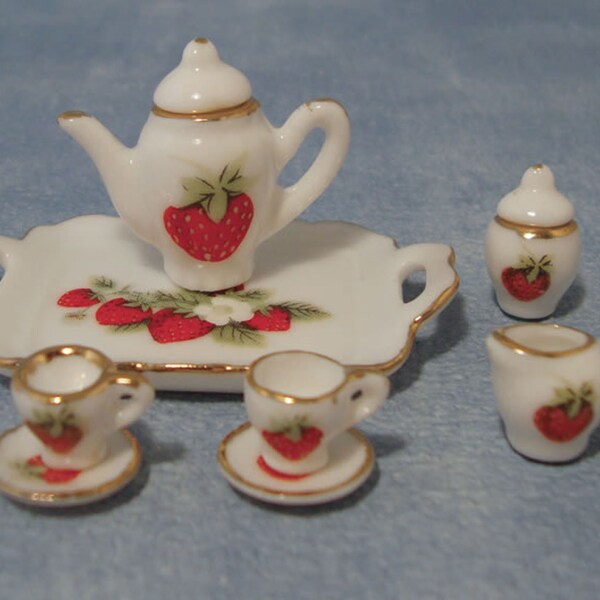Strawberry Tea Set - Etsy