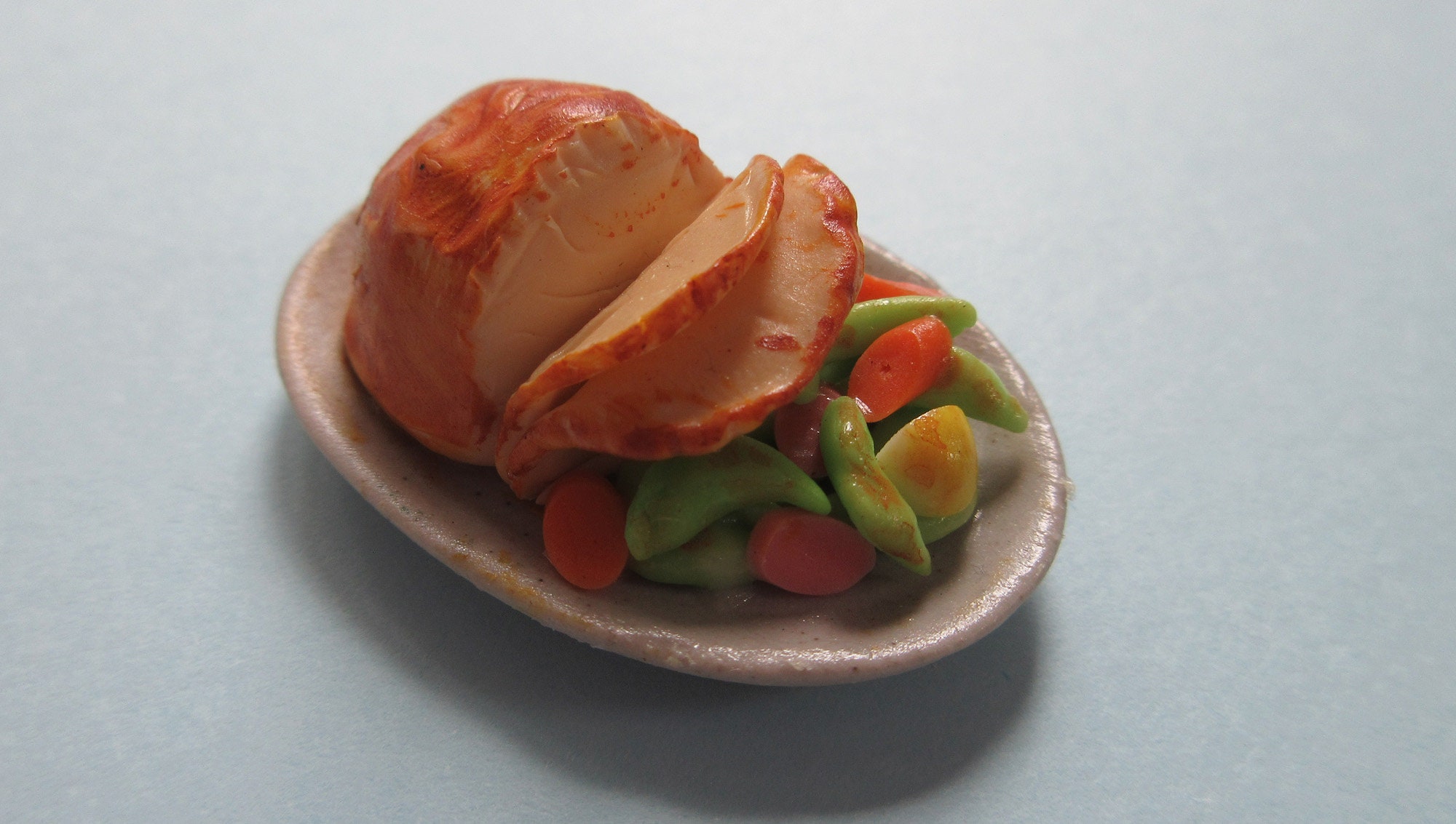 Dolls & Miniatures Dollhouse Miniature 1:12 Scale Ham Dinner on Serving ...