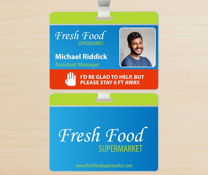 Custom Social Distancing ID Card Dual Sided - Etsy