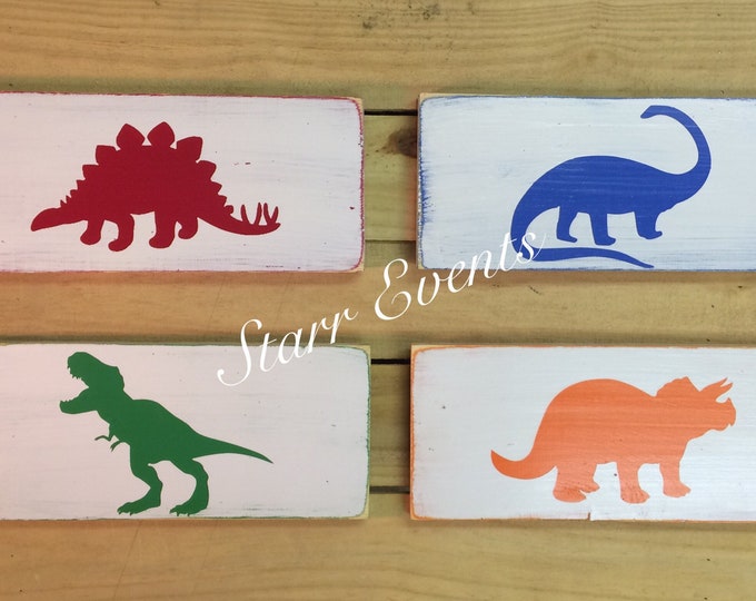 Dinosaur Signs. Set of 4 12 Dinosaur Decor for a Boys Room. Dinosaur ...