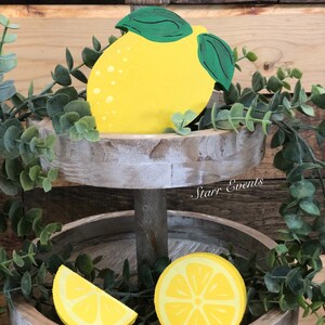 Lemon Tier Tray Decor. Set of 3 Lemon Cut Outs. Lemon Decor. Lemon ...