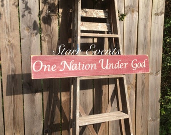 One Nation Under God Sign. Patriotic Signs. Patriotic Decor. - Etsy