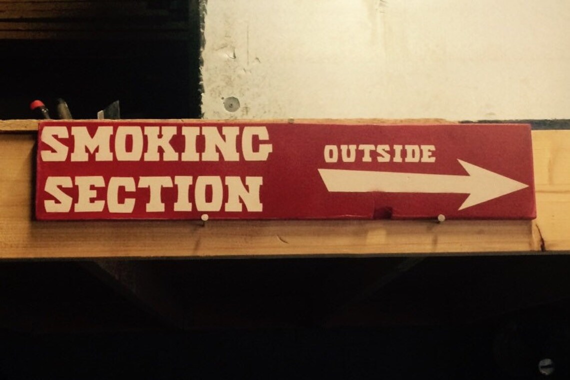 No Smoking Sign. Smoking Section Outside Rustic Smoking Sign. Man Cave ...