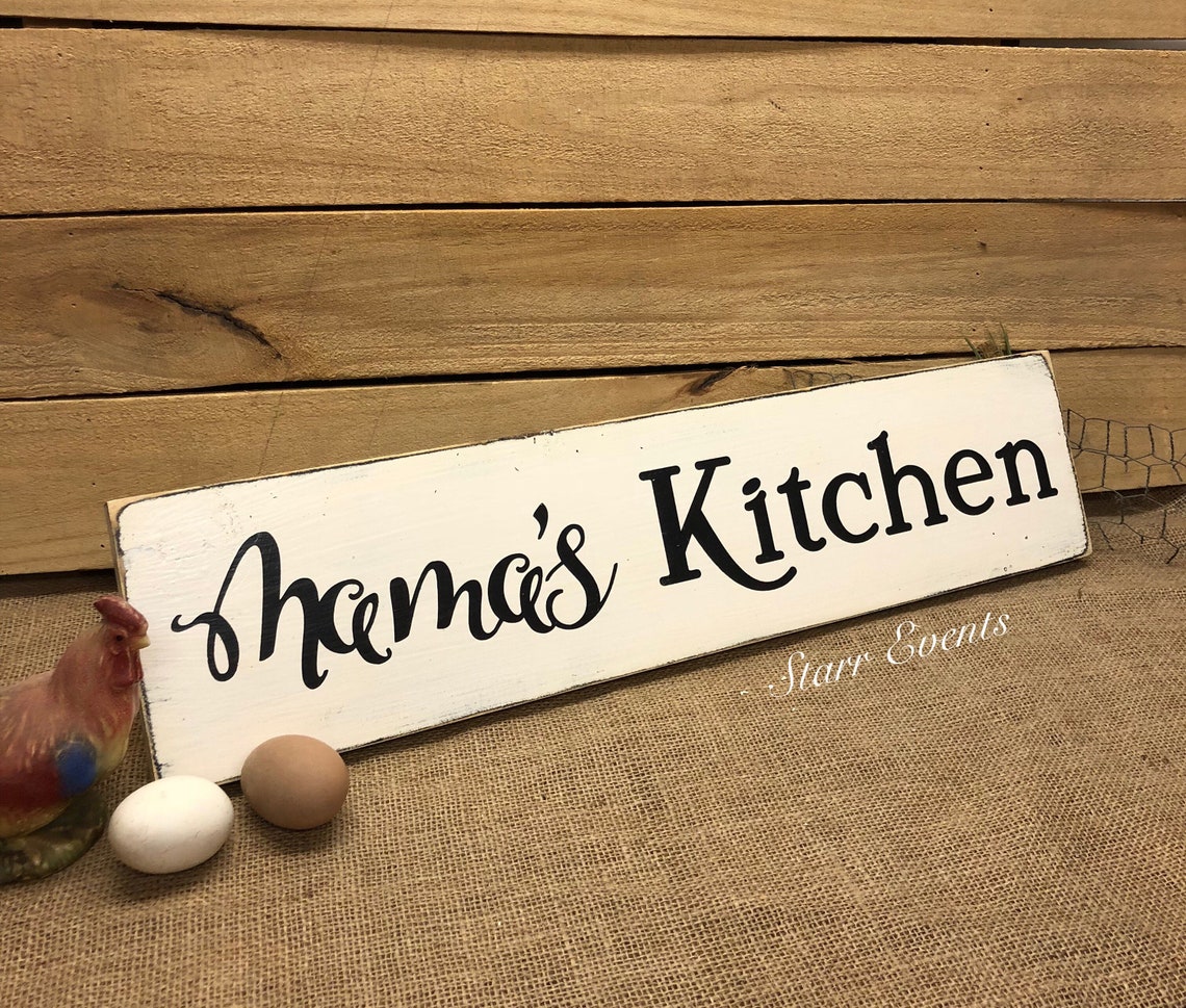 Personalized Kitchen Signs Mama's Kitchen Sign Rustic Kitchen Signs ...