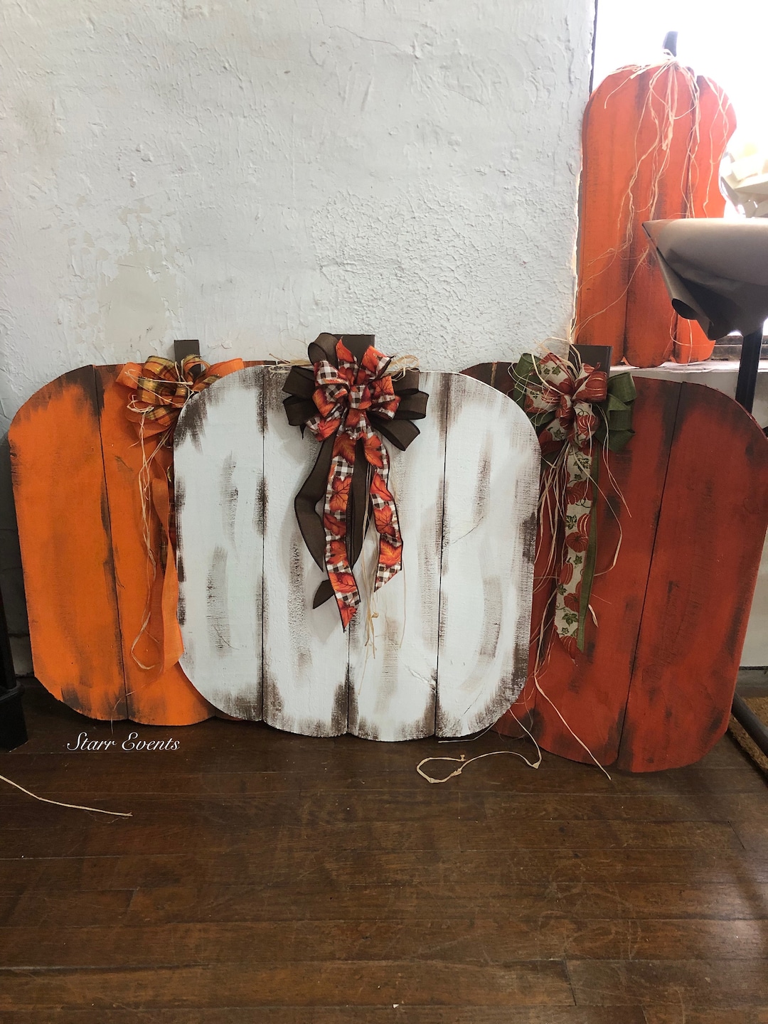 Large Wooden Pumpkin. 24"-26" Wide Fence Pumpkins. Large Pumpkin. Fall ...