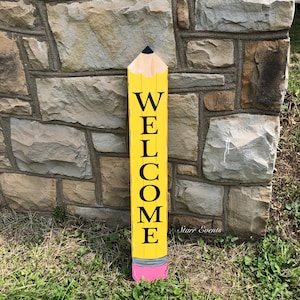 Teacher Signs. Back to School Gifts for Teachers. Vertical Pencil Sign ...