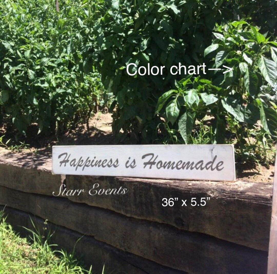 Happiness is Homemade Kitchen Sign. Rustic Kitchen Signs. Farmhouse ...