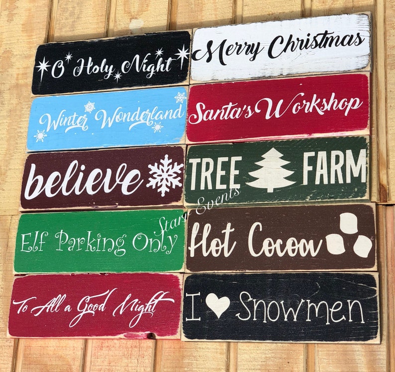 10 Rustic Christmas signs Christmas decorations Rustic | Etsy