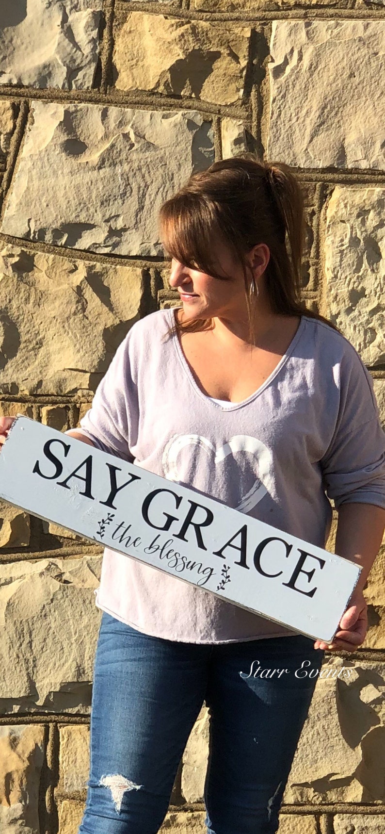 Say Grace Sign. the Blessing Signs for the Kitchen. Rustic - Etsy