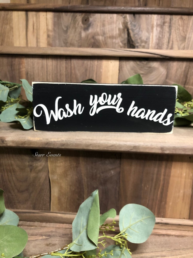 Wash Your Hands Sign Rustic Bathroom Signs. Rustic Bathroom Decor ...