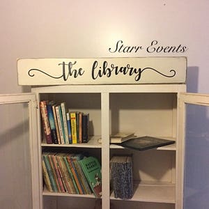 The Library Sign. Rustic Library Decor. Distressed Sign. Rustic Signs ...