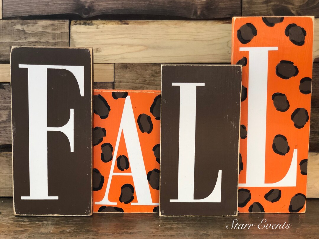 Cheetah Print Fall Decorations. Rustic Fall Decor. Rustic Fall Signs ...